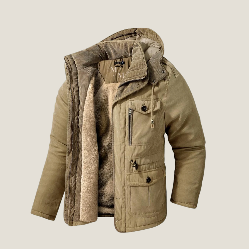 Men’s Hooded Winter Jacket – Insulated Parka Style with Multi-Pocket D ...