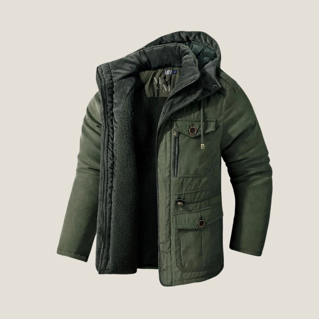 Men’s Hooded Winter Jacket – Insulated Parka Style with Multi-Pocket D ...