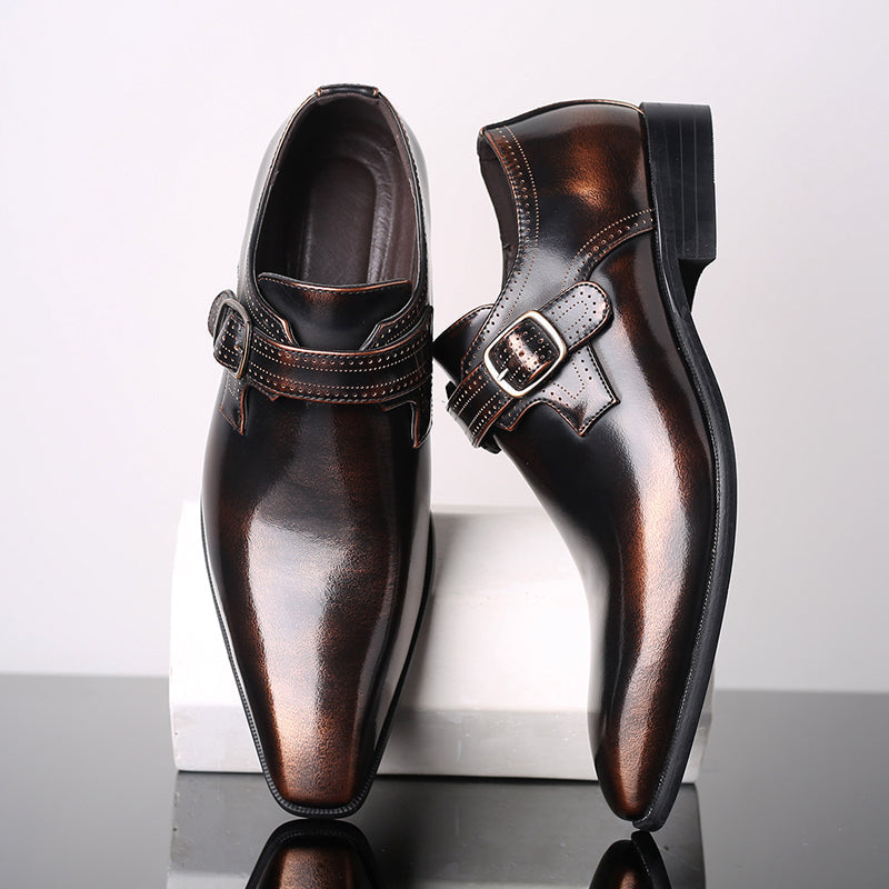 Men’s Patent Monk Strap Shoes – Polished Finish – Single Buckle ...