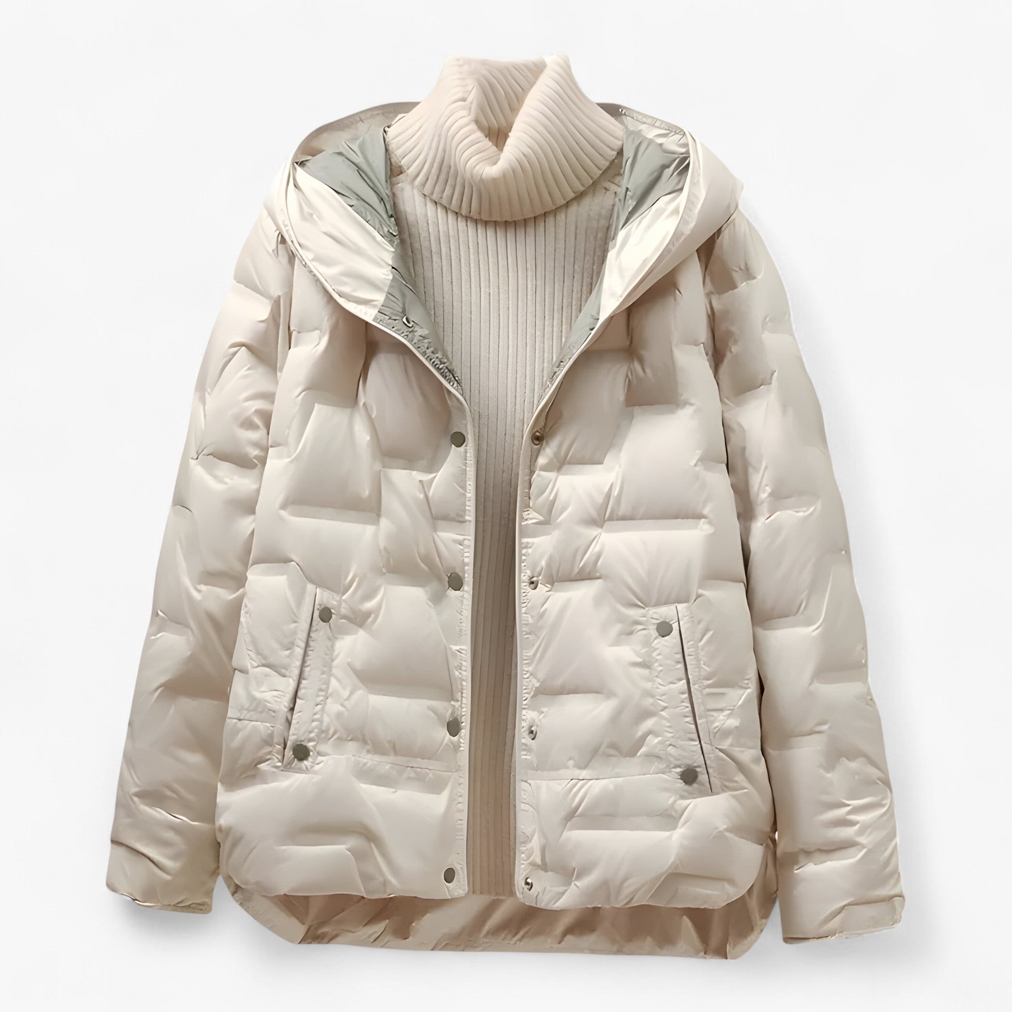 Women’s Hooded Insulated Jacket – Relaxed Winter Silhouette with Quilt ...